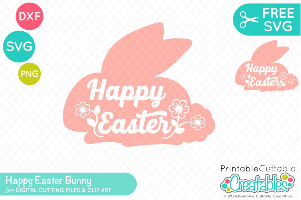 Happy Easter Bunny Free SVG File for Cricut & Silhouette