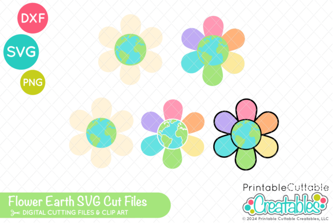 Flower Earth Day SVG Files for Cricut & Silhouette