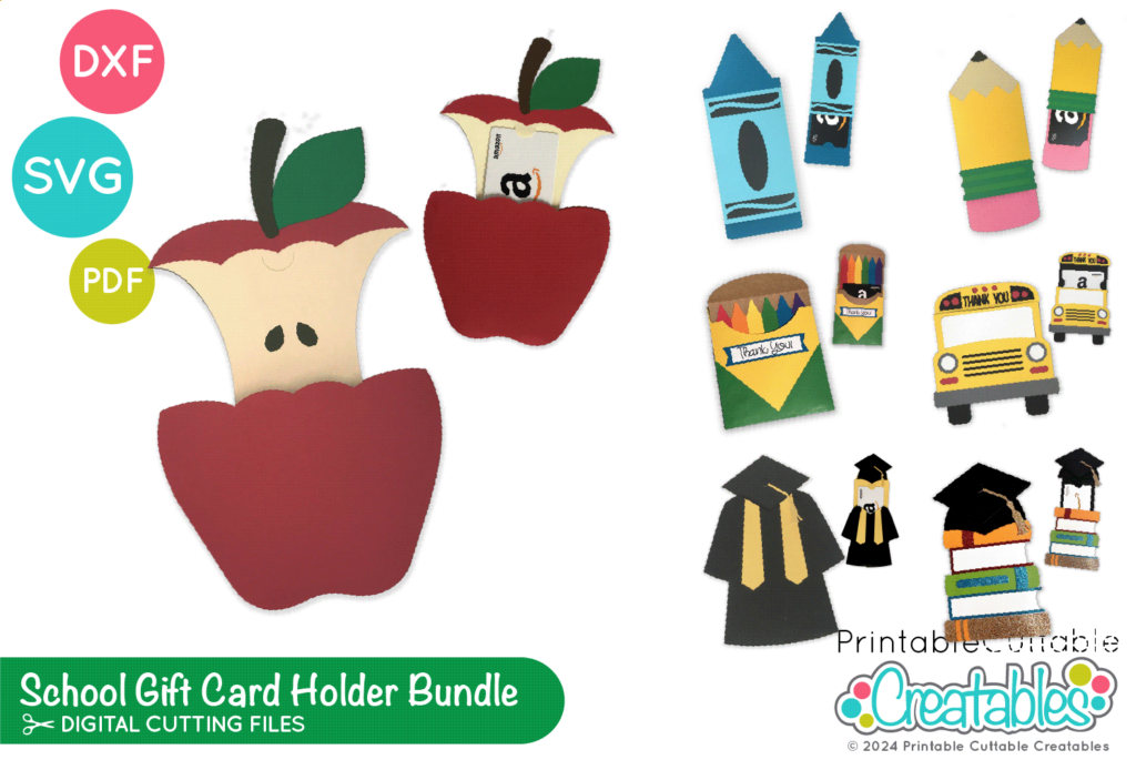 School Gift Card SVG Bundle for Cricut