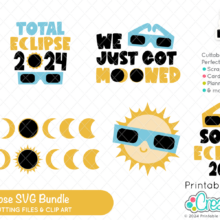Solar Eclipse SVG Files Bundle for Cricut and Silhouette