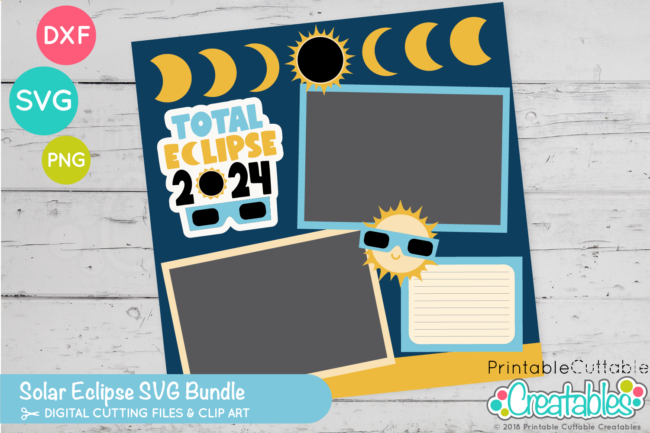 Solar Eclipse SVG Files Bundle for Cricut and Silhouette