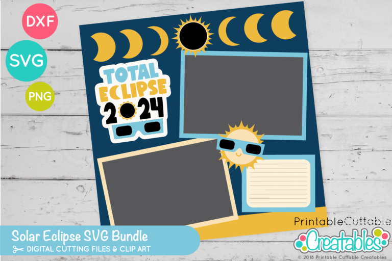 Solar Eclipse SVG Files Bundle for Cricut and Silhouette
