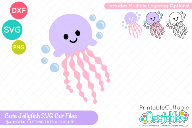 Cute Jellyfish SVG Cut File for Cricut & Silhouette