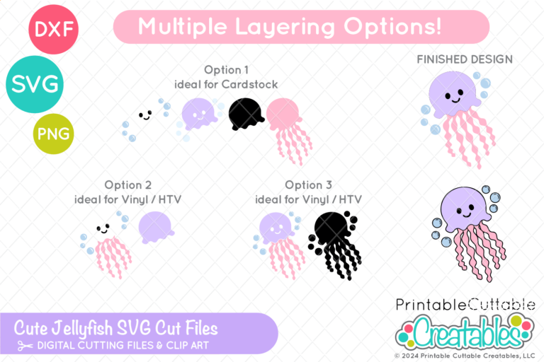 Cute Jellyfish SVG Cut File for Cricut & Silhouette