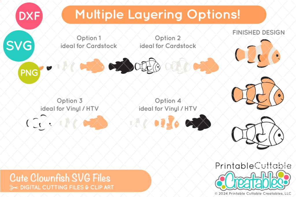 Cute Clownfish SVG File for Cricut & Silhouette