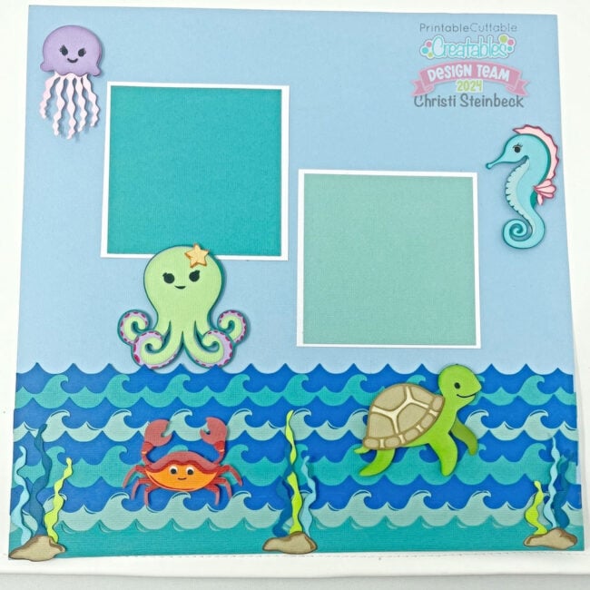 Ocean Animals Scrapbook Layout