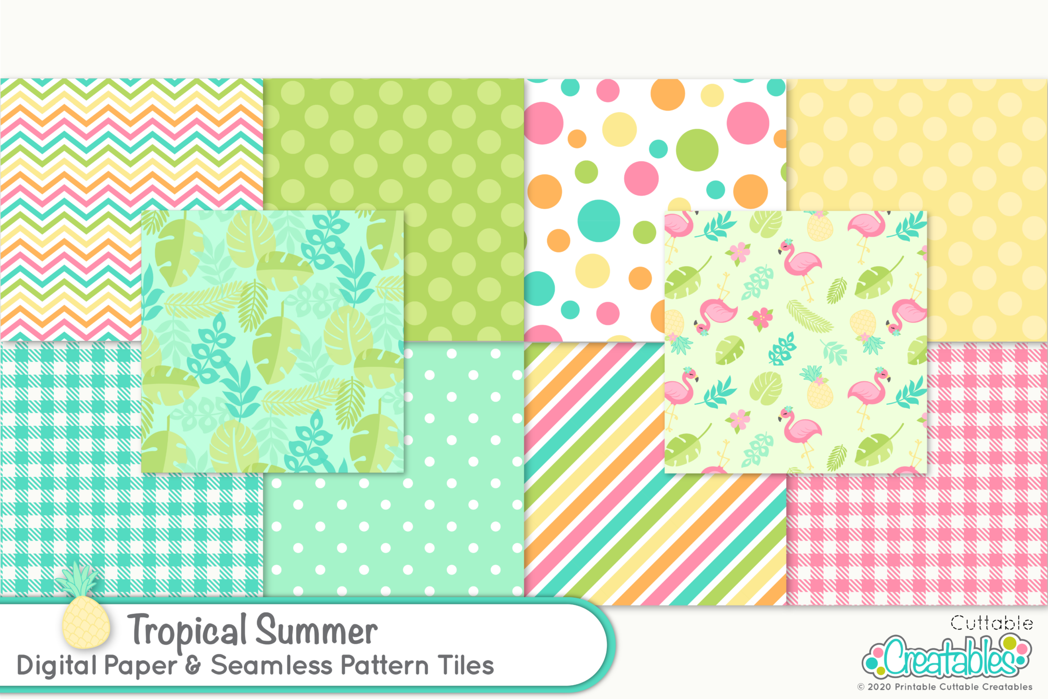 Tropical Summer Digital Paper Pack