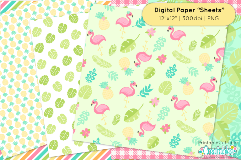 Tropical Summer Digital Paper Pack