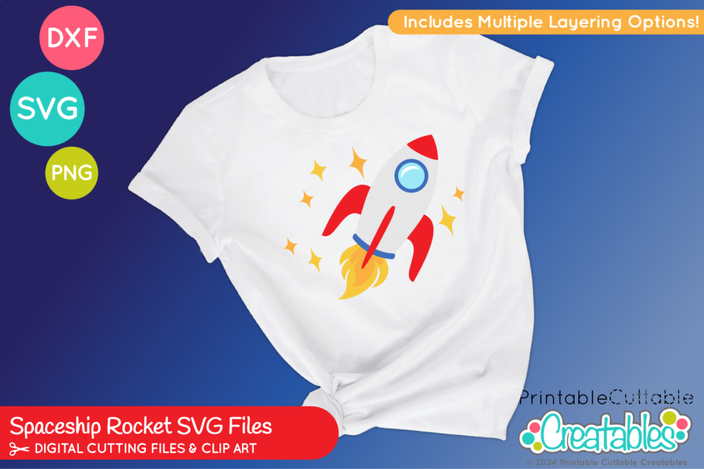 Spaceship Rocket SVG File for Cricut & Silhouette