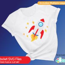 Spaceship Rocket SVG File for Cricut & Silhouette