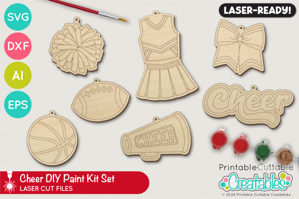Cheer Paint Kit Laser Cut Files for Glowforge