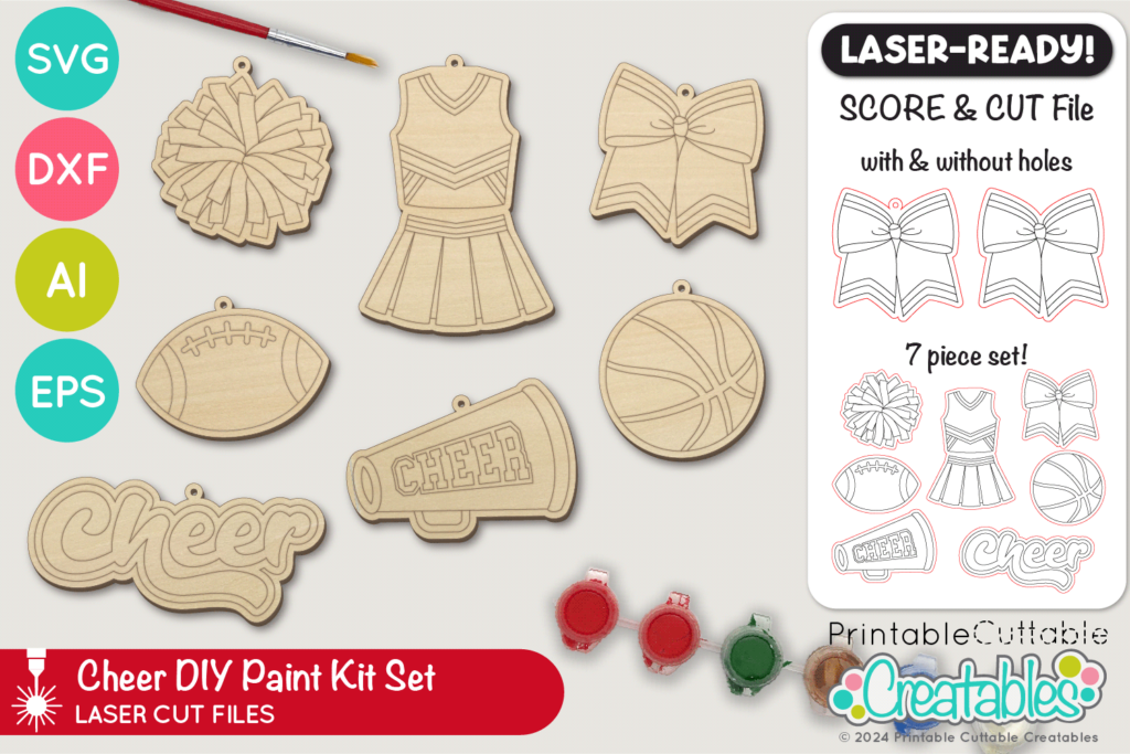 Cheer Paint Kit Laser Cut Files for Glowforge