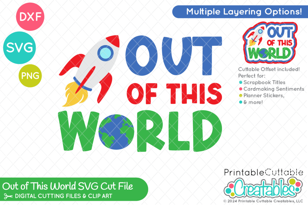 Out of this World SVG Title for Cricut and HTV