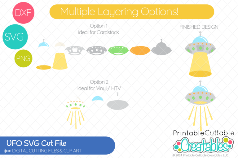 UFO SVG Cut File for Cricut & Silhouette