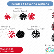 Pom Pom SVG File for Cricut & Silhouette Create Cheer Crafts