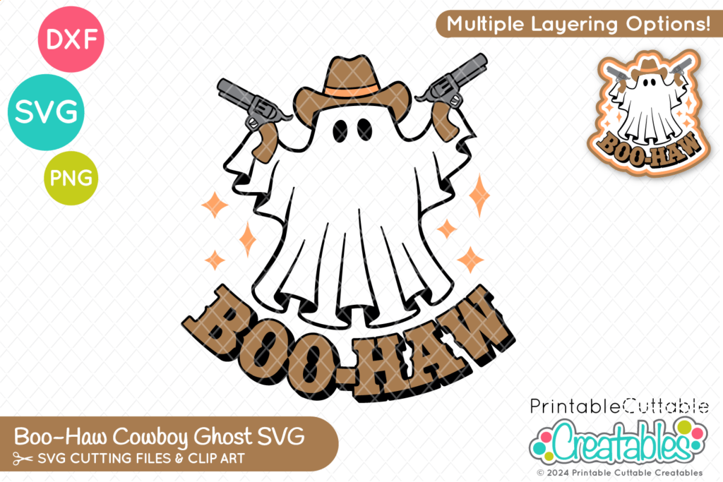 Boo-Haw Cowboy Ghost SVG File for Cricut and HTV