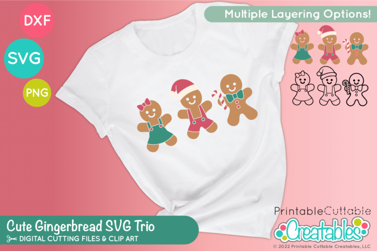 Cute Gingerbread SVG Trio for Cricut & Silhouette