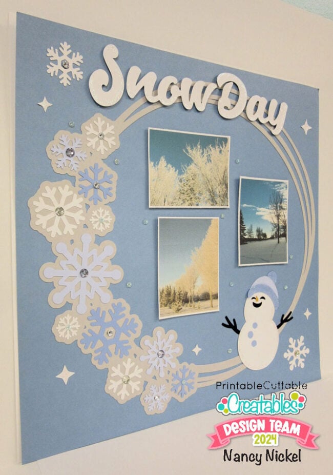 DIY Snowy Scrapbook Page