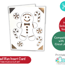 Gingerbread Man Insert Card SVG Free Cut File for Cricut