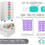 Craft Room Labels SVG Files and Printable Stickers Cut Files