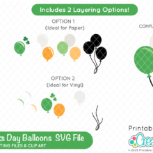 St. Patrick's Day Balloons SVG Files and Clipart for Cricut