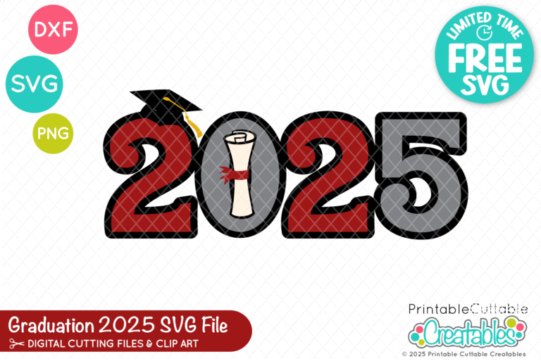 Graduation 2025 Free SVG Cut File for Cricut