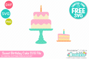 Limited Free Sweet Birthday Cake SVG File for Crafting