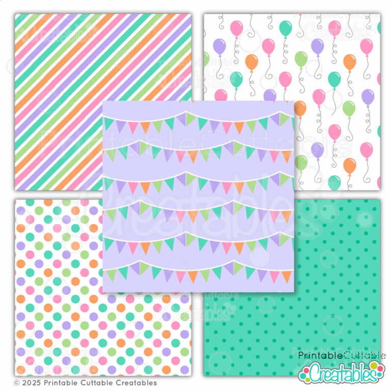 Birthday Party Seamless Patterns Paper Pack