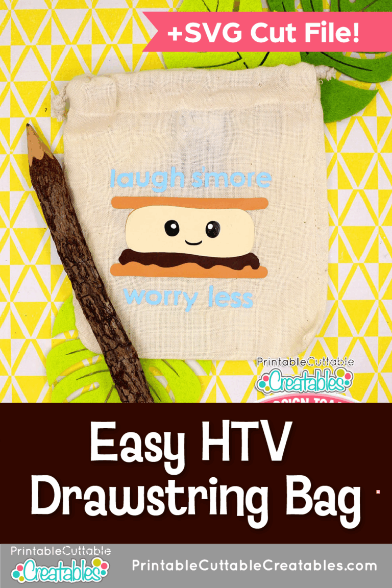 Easy HTV Drawstring Bag Idea