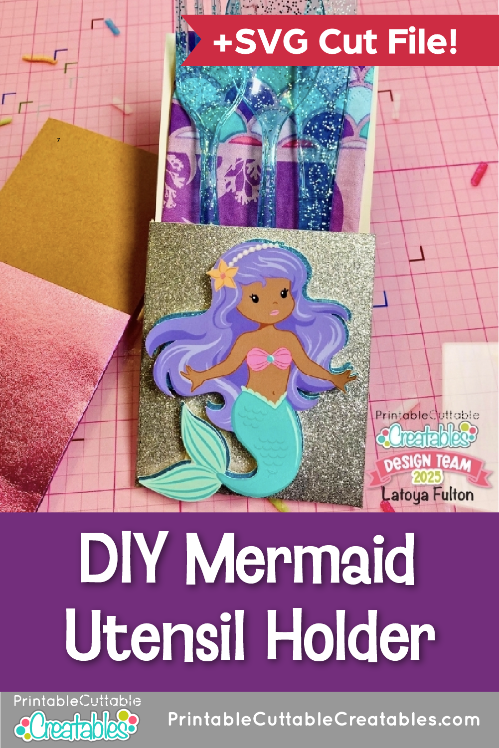 DIY Mermaid Utensil Holder