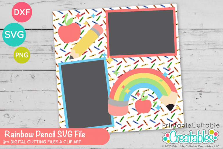 Rainbow Pencil SVG Cut File for Cricut