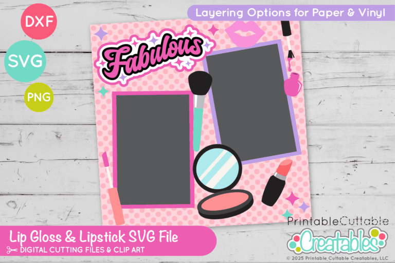 Perfect Lip Gloss & Lipstick SVG File | Beauty & Glam Crafts