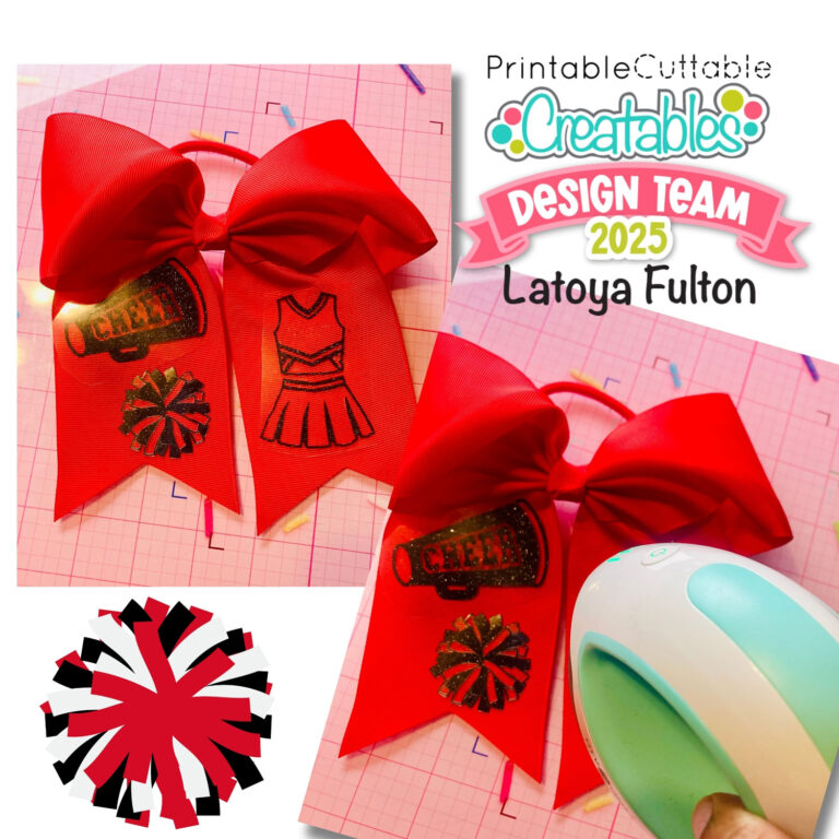 DIY Cheer Bow with Glitter HTV