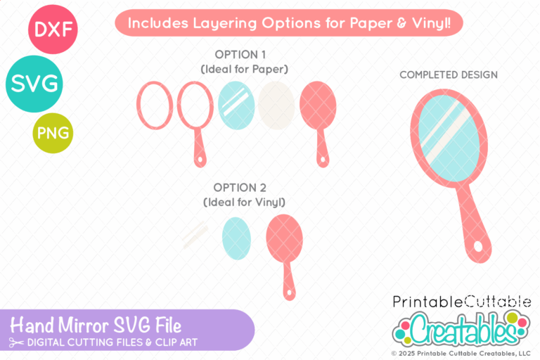 Limited Time Free Hand Mirror SVG Cut File for Cricut