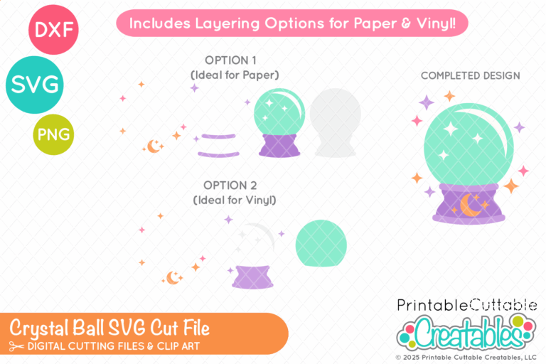 Crystal Ball SVG Cut File for Cricut and Silhouette Crafting