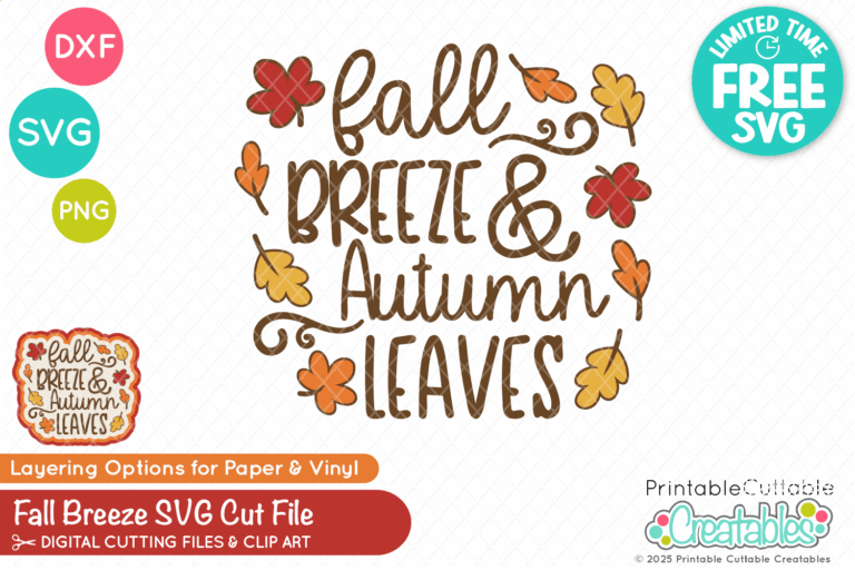 Limited Time Free Fall Breeze & Autumn Leaves SVG for Cricut