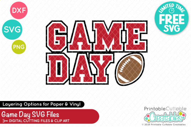 Game Day SVG File for Cricut and Silhouette