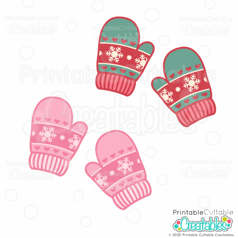 Winter Mittens SVG File for Cricut and Silhouette Crafters