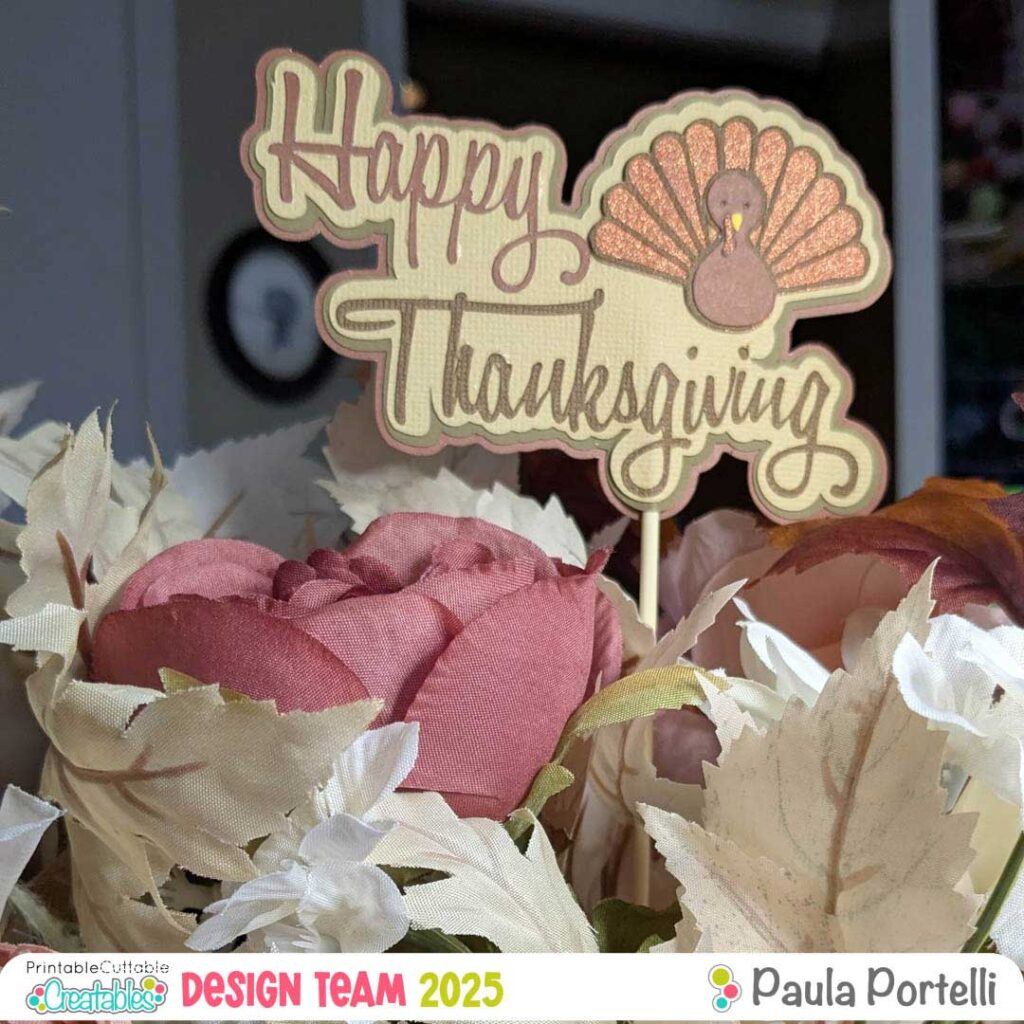 DIY Thanksgiving Floral Pick Cricut Craft Idea