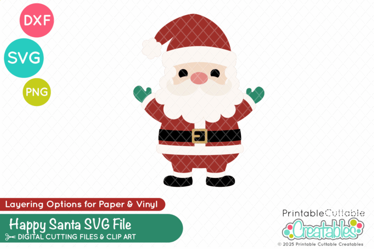 Happy Santa SVG File for Cricut and Silhouette crafting