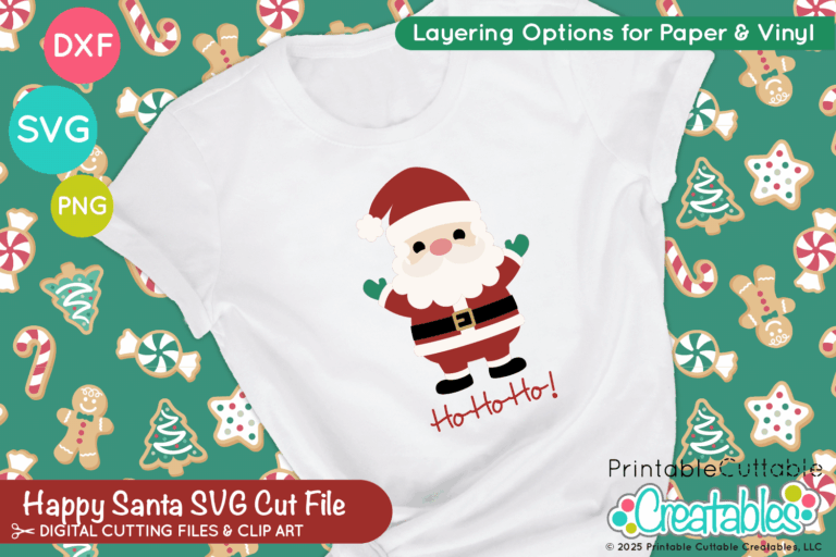 Happy Santa SVG File for Cricut and Silhouette crafting