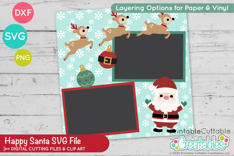 Happy Santa SVG File for Cricut and Silhouette crafting