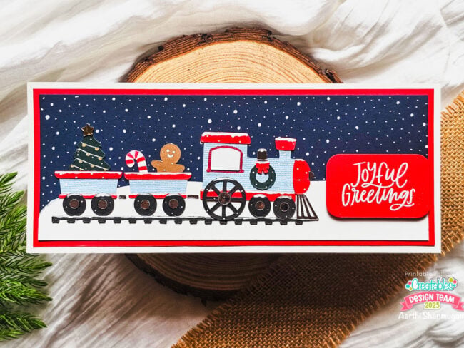 Slimline Christmas Card Inspo- Cricut Craft Idea for Christmas