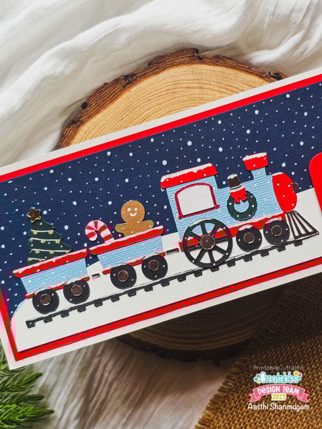 Slimline Christmas Card Inspo- Cricut Craft Idea for Christmas