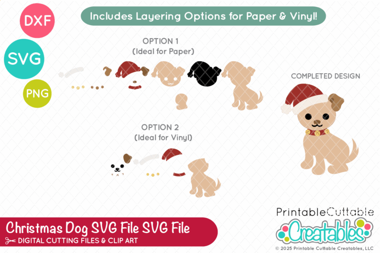 Christmas Dog SVG Files for Cricut and Silhouette crafts