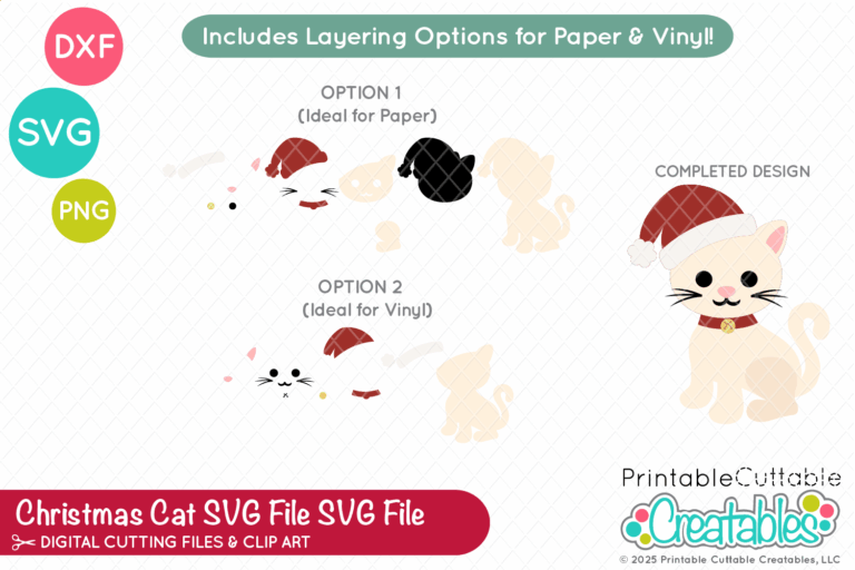 Christmas Cat SVG Files for Cricut and Silhouette crafts