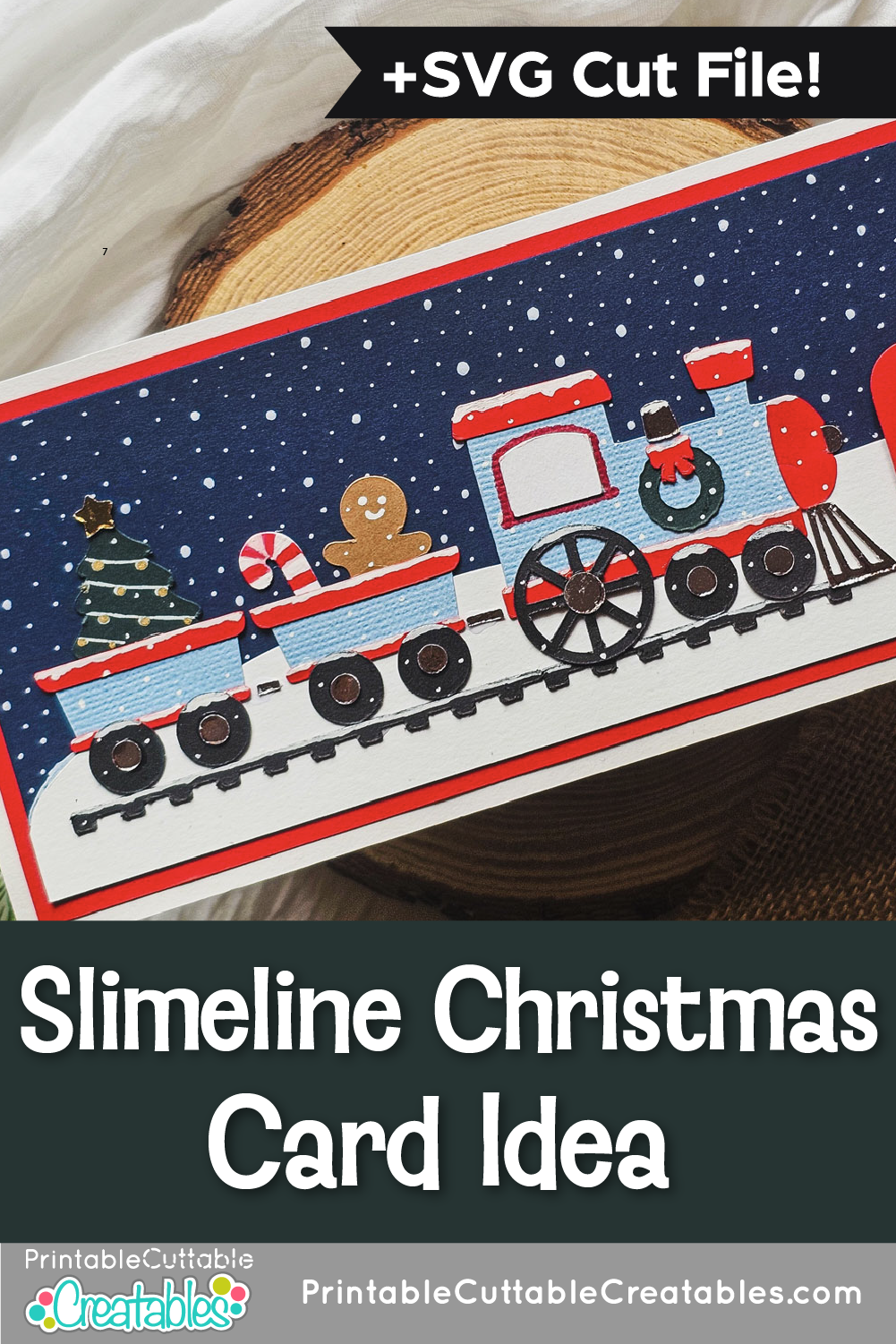 Slimline Christmas Card Inspo- Cricut Craft Idea for Christmas