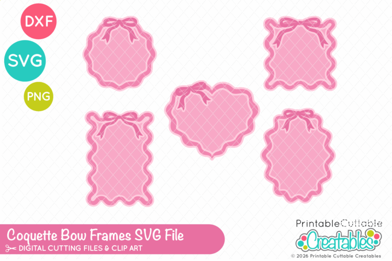 Coquette Bows Frames SVG Set for Cricut and Silhouette
