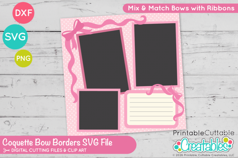 Coquette Bows Borders SVG Set for Cricut crafting